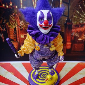 Horror Clown Figurine, Clown Art Doll, Creepy Carnival Doll, Circus ...