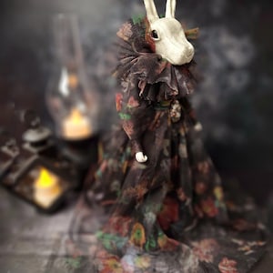 Gothic Rabbit Art Doll – Whimsical Bunny Figurine | Handcrafted Gothic ...