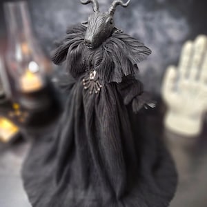 Handcrafted Black Phillip Goat Doll: Gothic Occult Art Inspired by the ...
