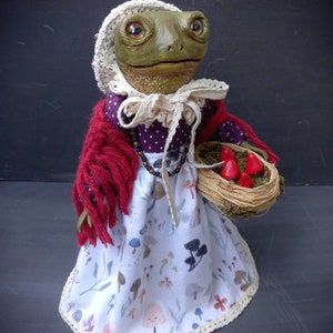 Anthropomorphic Frog Doll, Frog Witch, Enchanted Frog, Witchy Cottagecore, Whimsical Tee ...