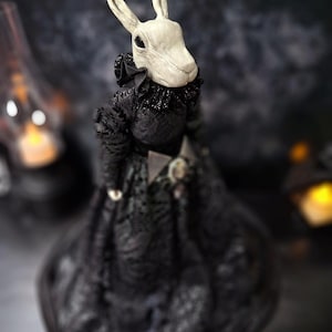 Gothic Rabbit Art Doll – Whimsical Bunny Figurine | Handcrafted Gothic ...
