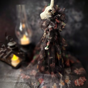 Gothic Rabbit Art Doll – Whimsical Bunny Figurine | Handcrafted Gothic ...