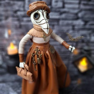 Handcrafted Plague Doctor Art Doll: Gothic Medieval Nurse Figurine for ...