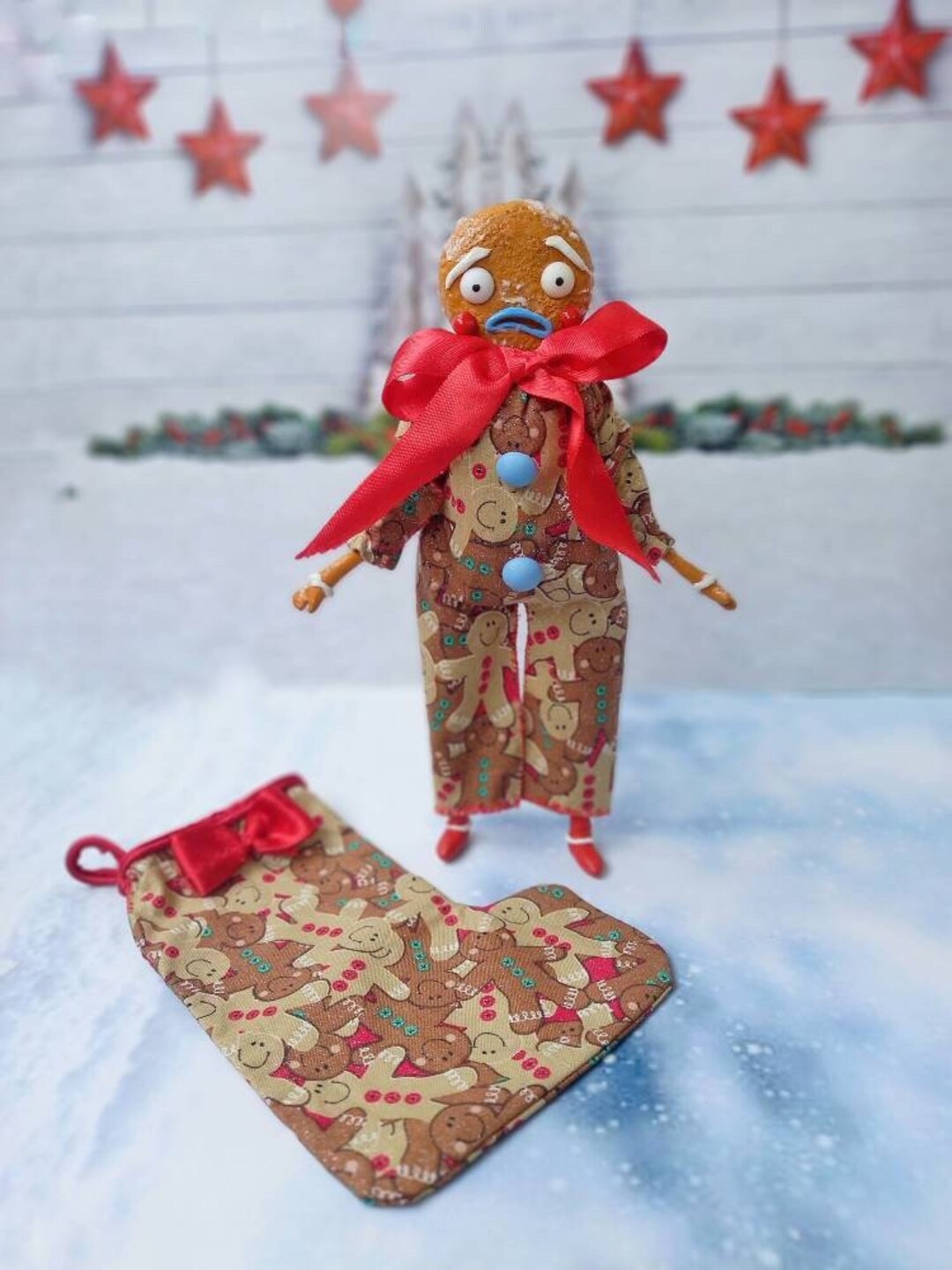 Gingerbread Man Poseable Art Doll, Christmas Decor, Spooky Christmas - Etsy