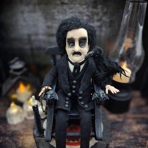 Handcrafted Edgar Allan Poe Art Doll - Unique Literary Collectible - Etsy