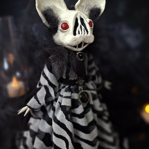 Gothic Bat Figurine – Creepy Handmade Doll for Spooky Home Decor ...