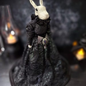 Gothic Rabbit Art Doll – Whimsical Bunny Figurine | Handcrafted Gothic ...