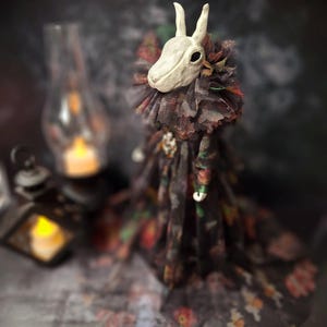 Gothic Rabbit Art Doll – Whimsical Bunny Figurine | Handcrafted Gothic ...