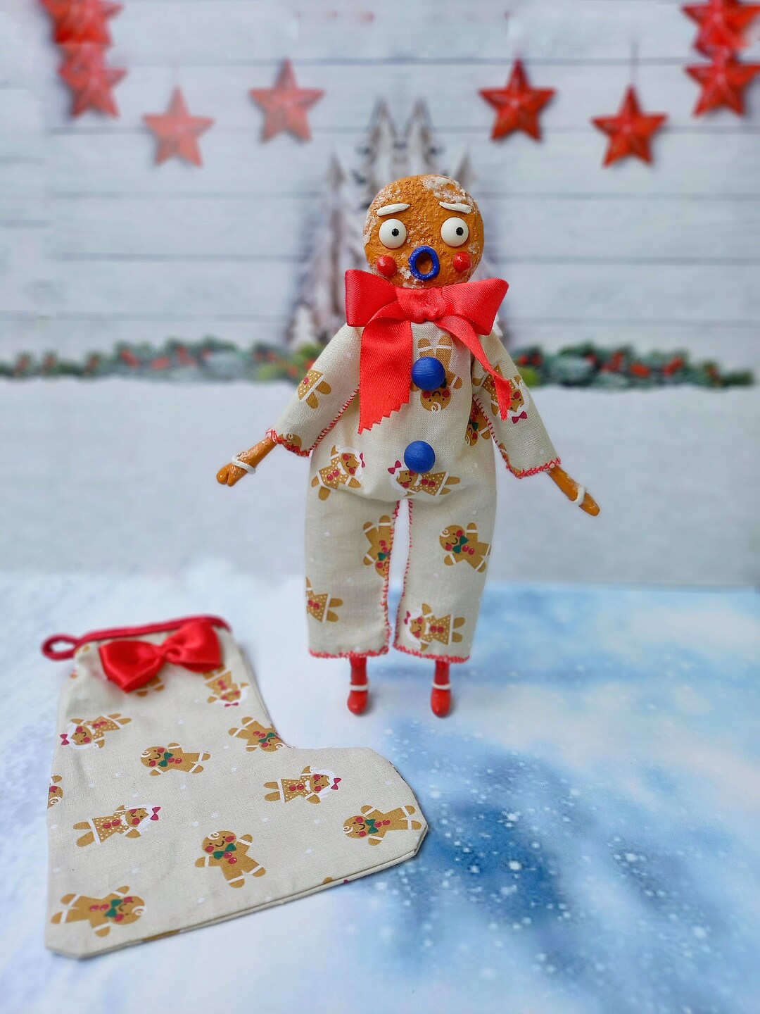 Gingerbread Man Poseable Art Doll, Christmas Decor, Spooky Christmas - Etsy