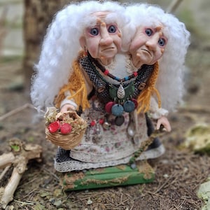 Conjoined Forest Witch Doll – Whimsical Fantasy Sculpture | Oddities ...