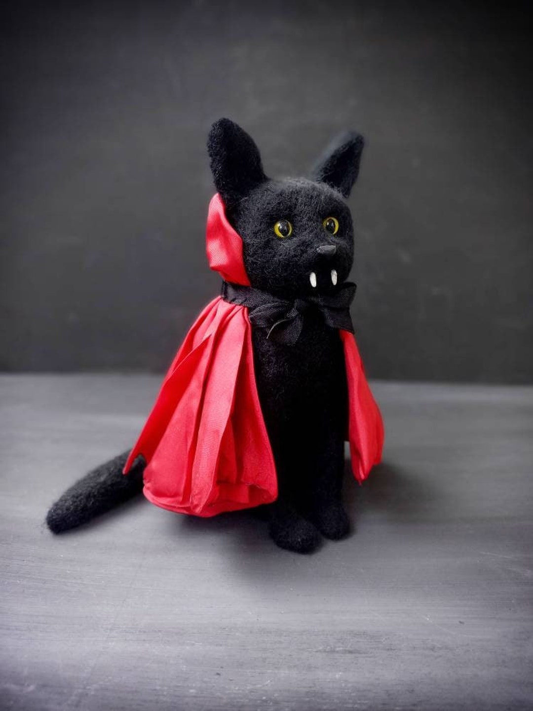 Black Cat Art Vampire Doll Black Cat Doll Halloween Decor - Etsy