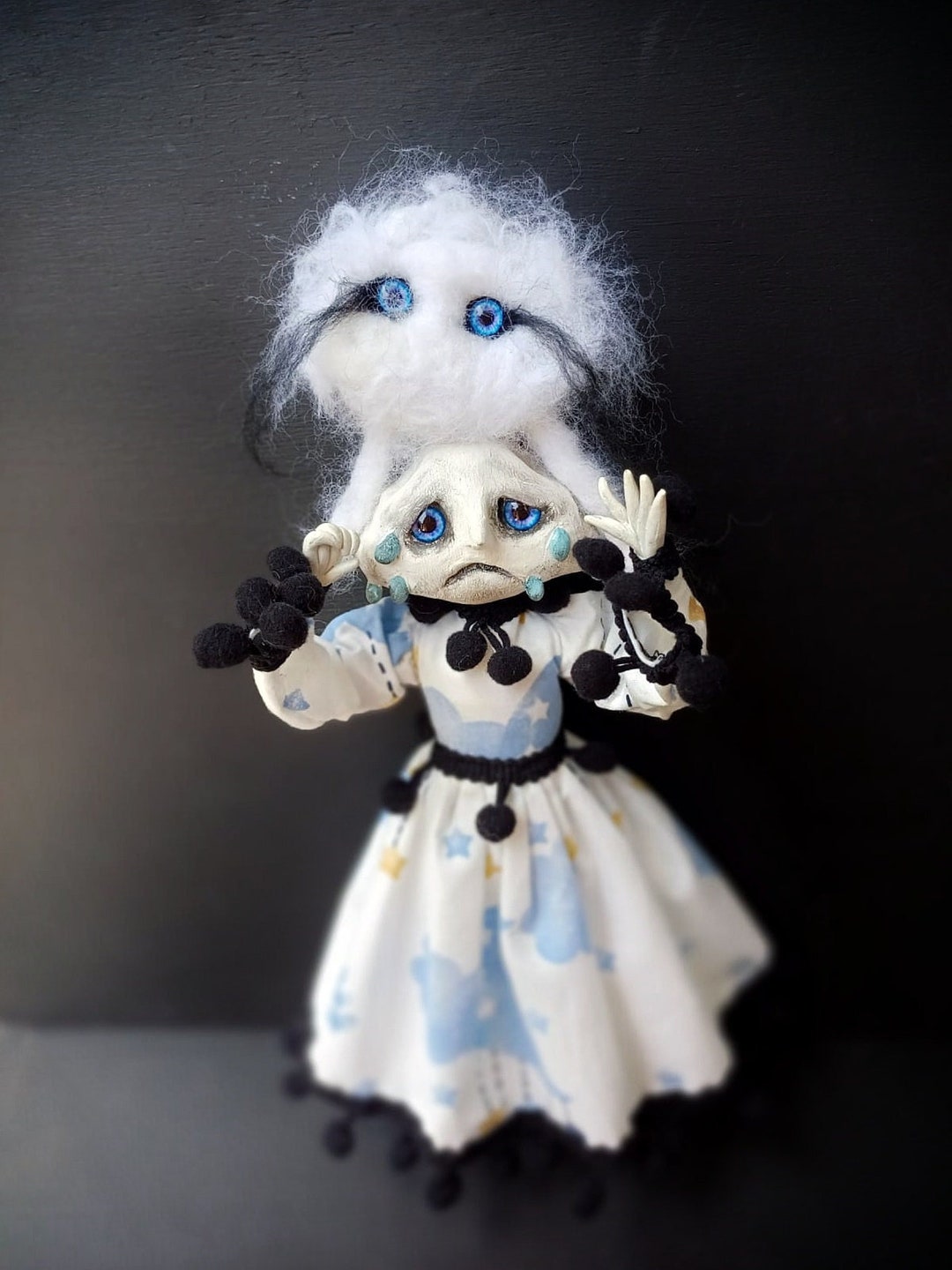 Cloud Poseable Art Doll, Sky Art, Rainy Day - Etsy