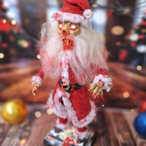 Eerie Santa Claus Figurine: Haunting Christmas Decor, Spooky Holiday ...