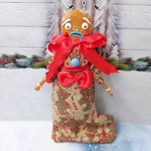 Gingerbread Man Poseable Art Doll, Christmas Decor, Spooky Christmas - Etsy