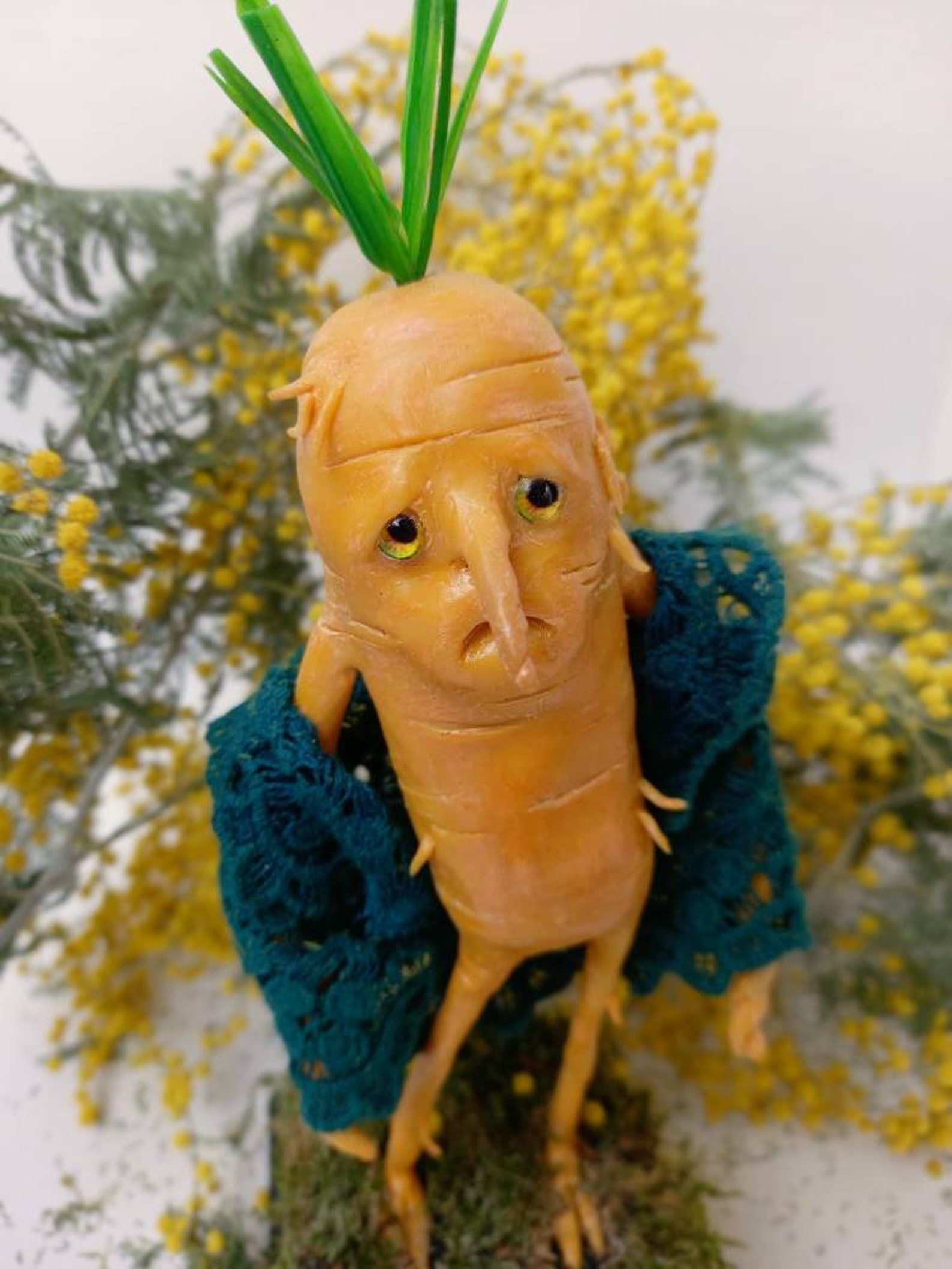 Carrot Decor Anthropomorphic Doll Vegetable Art Creepy - Etsy