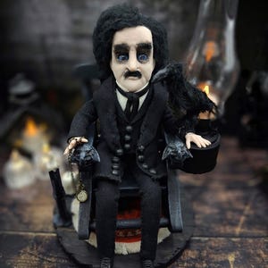 Handcrafted Edgar Allan Poe Art Doll - Unique Literary Collectible - Etsy