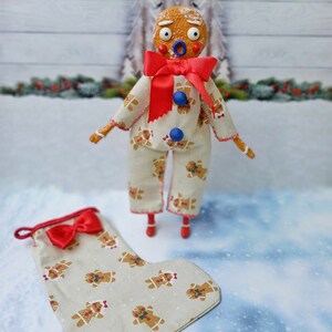 Gingerbread Man Poseable Art Doll, Christmas Decor, Spooky Christmas - Etsy