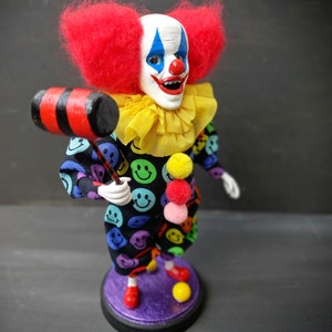 Creepy Clown Doll, Scary Clown Figurine, Horror Decor, Dark Circus ...
