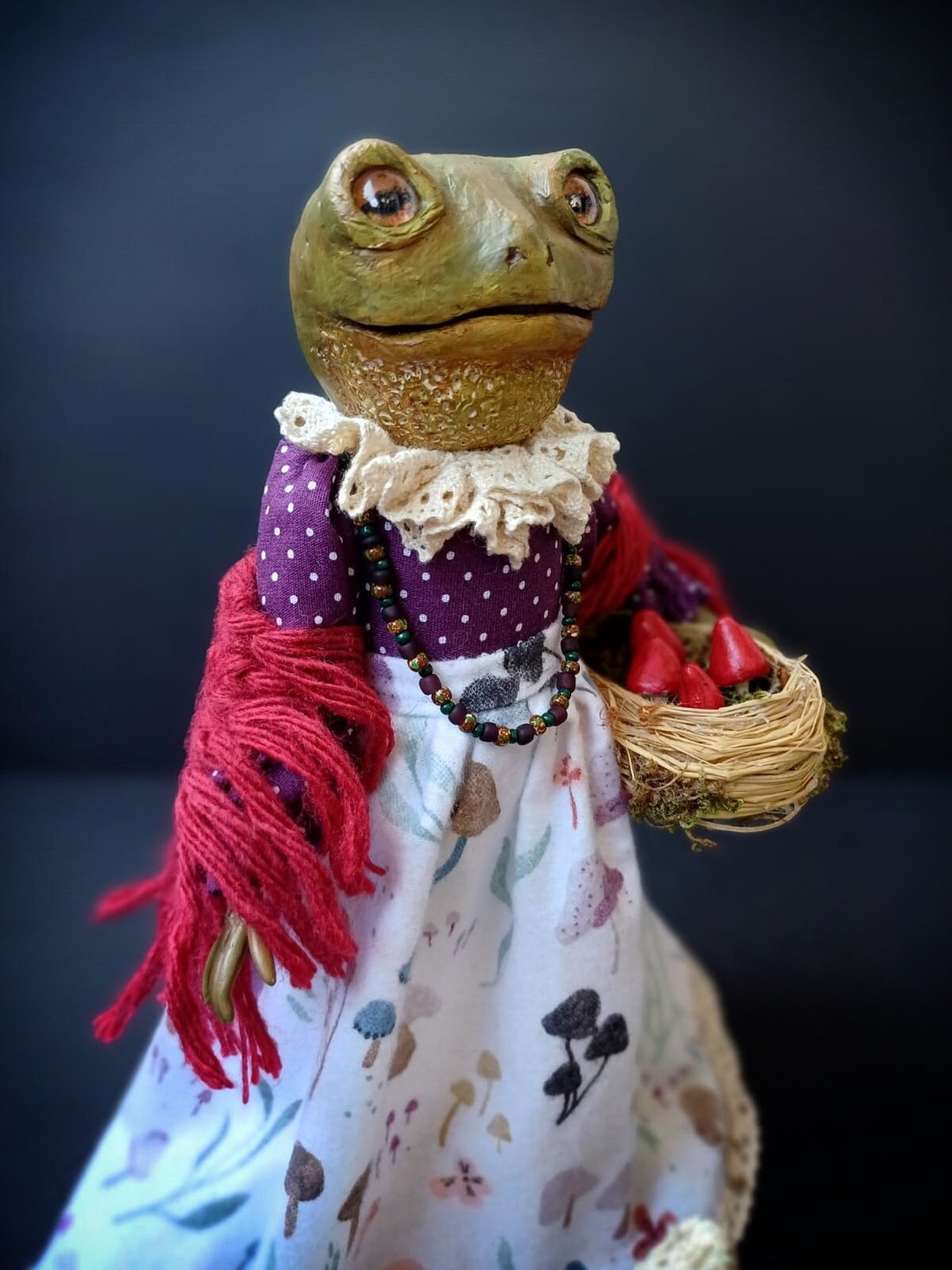 Anthropomorphic Frog Doll, Frog Witch, Enchanted Frog, Witchy ...