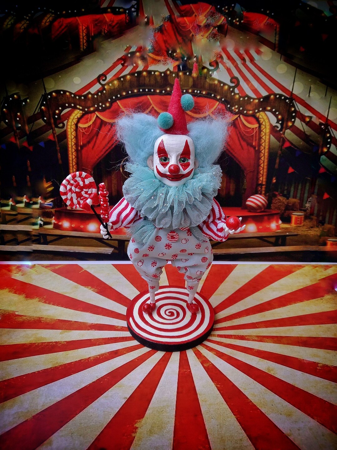 Scary Clown Figurine Creepy Clown Doll Dark Circus Freak Etsy