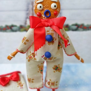 Gingerbread Man Poseable Art Doll, Christmas Decor, Spooky Christmas - Etsy