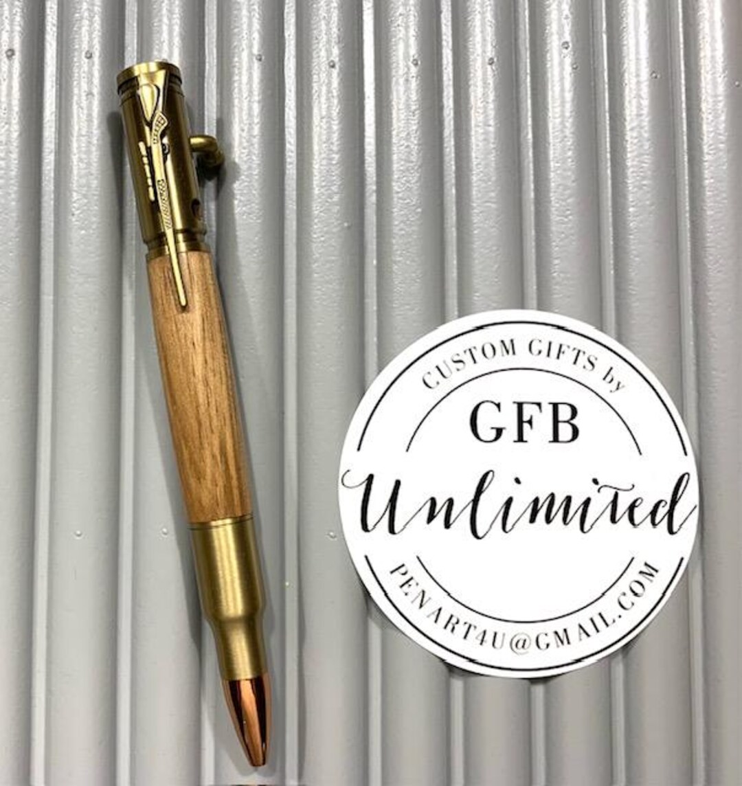 Civil War Rifle Pen, Beautiful Oak Body, Bronze Hardware, Bolt Action ...