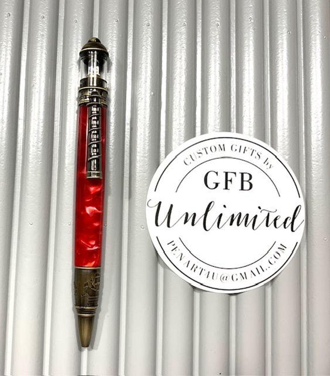 Custom Lighthouse Pen, Beacon Light, Ballpoint Twist Pen, Beautiful Red ...