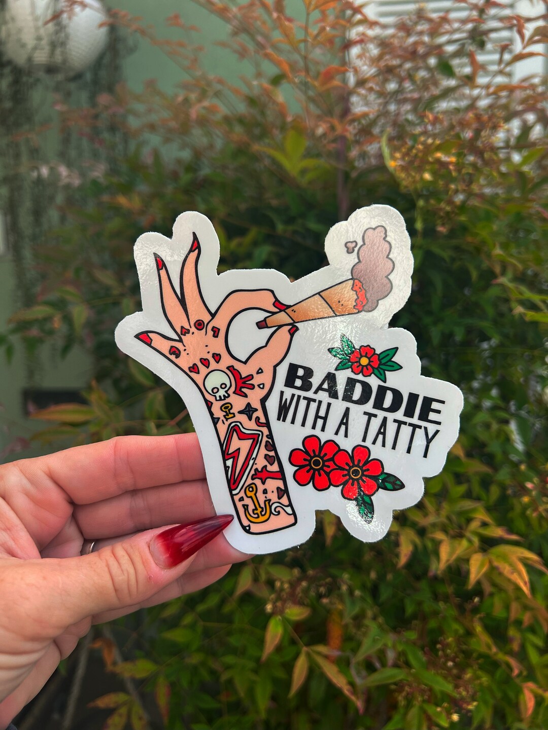 Baddie With a Tatty Funny, Colorful, Vinyl, Die-cut Stickers 3x3, 5x5 ...