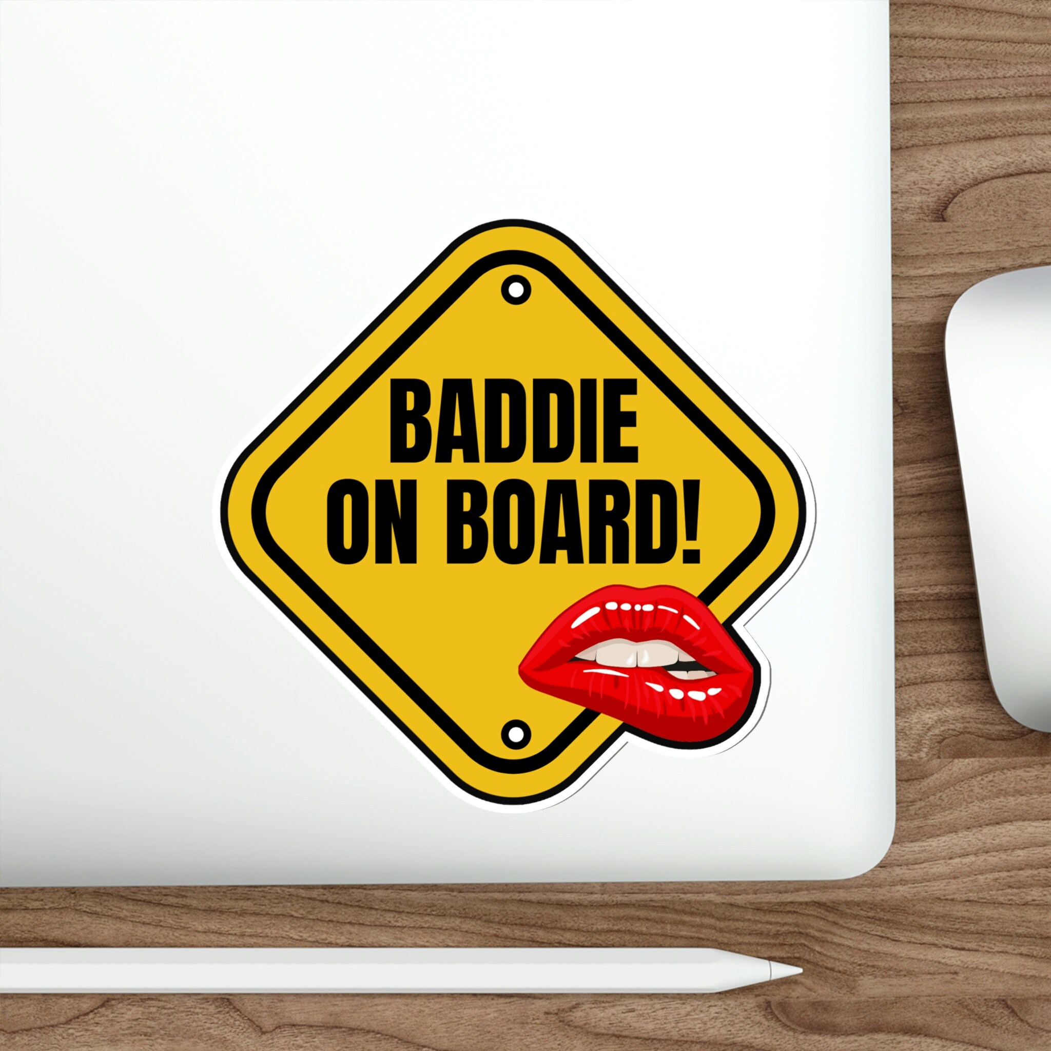 Baddie on Board, Yield Sign - Funny, Colorful, Vinyl, Die-cut Stickers ...