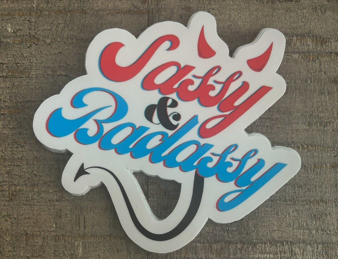 Sassy and Badassy Devil Horns Vinyl Sticker - Etsy