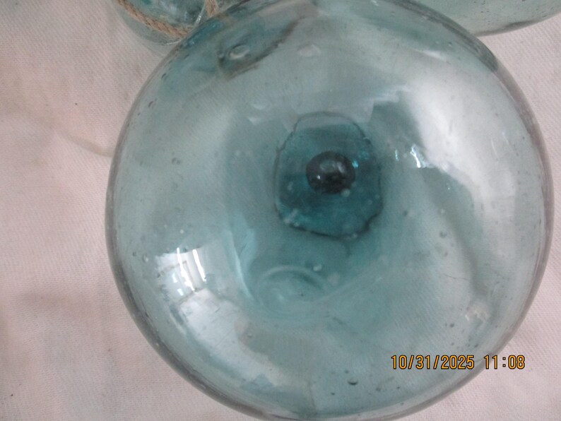 Set of Four, 4" Inch Hand Blown Antique Japanese Glass Floats Plus a ...