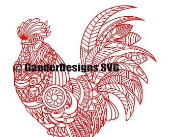 Rooster Mandala Svg | Etsy