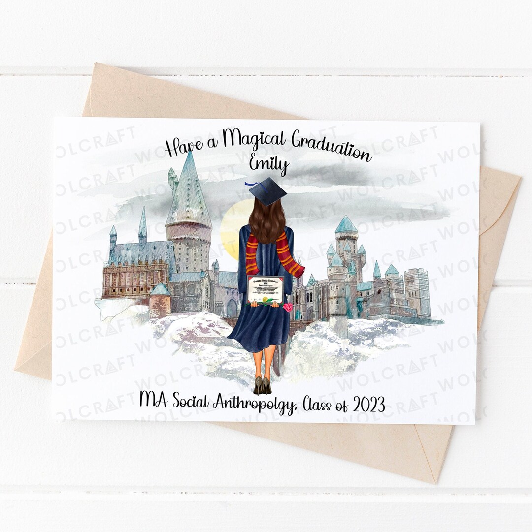 Personalised Wizard School Graduation Card | Wizard School Card ...