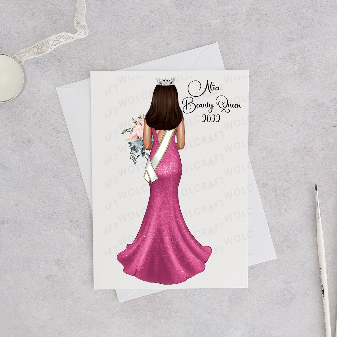 Personalised Beauty Queen Card | Beauty Pageant Card | Beauty Queen ...