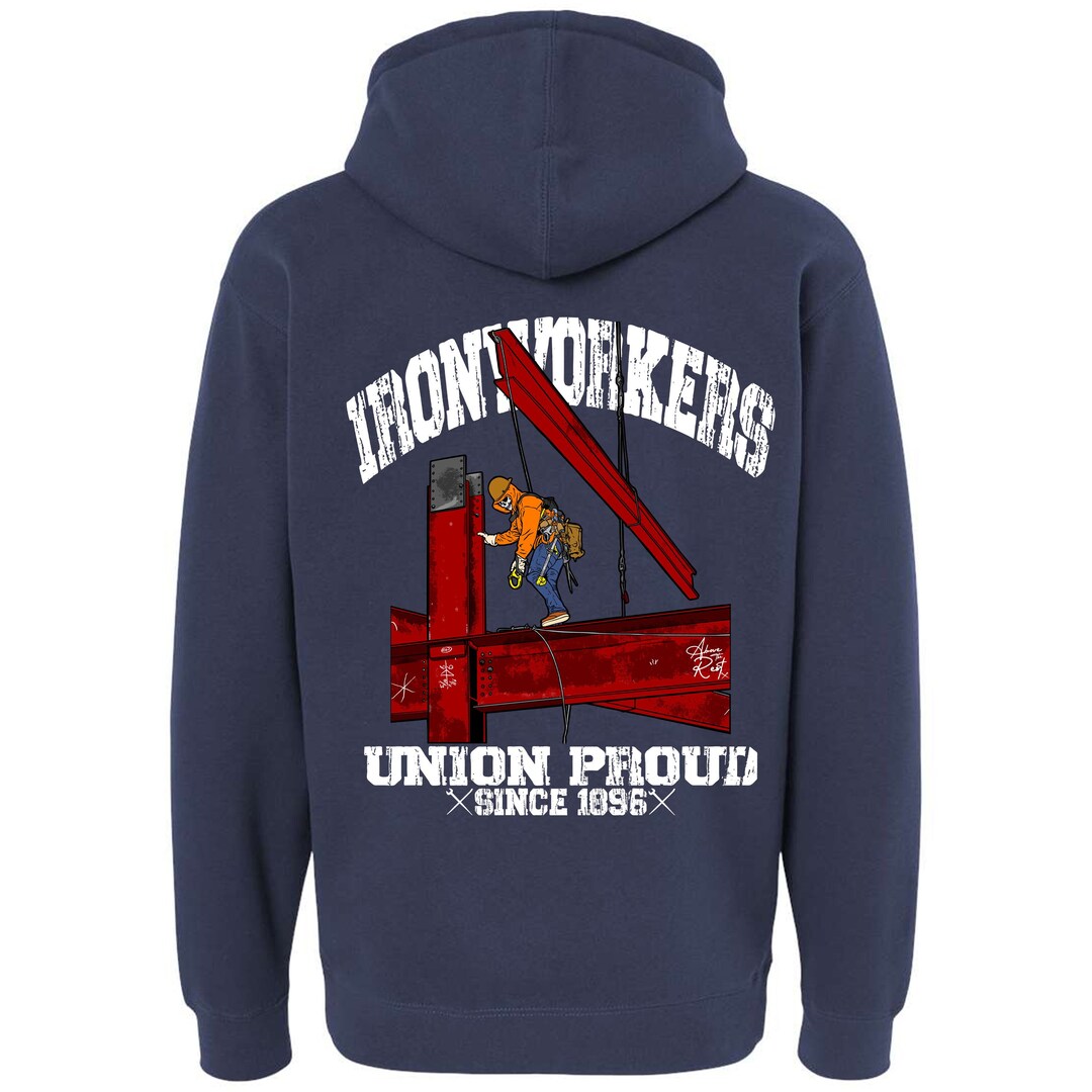Ironworker Pullover Hoodie Blue Collar Ironworker Husband Dad Gift ...
