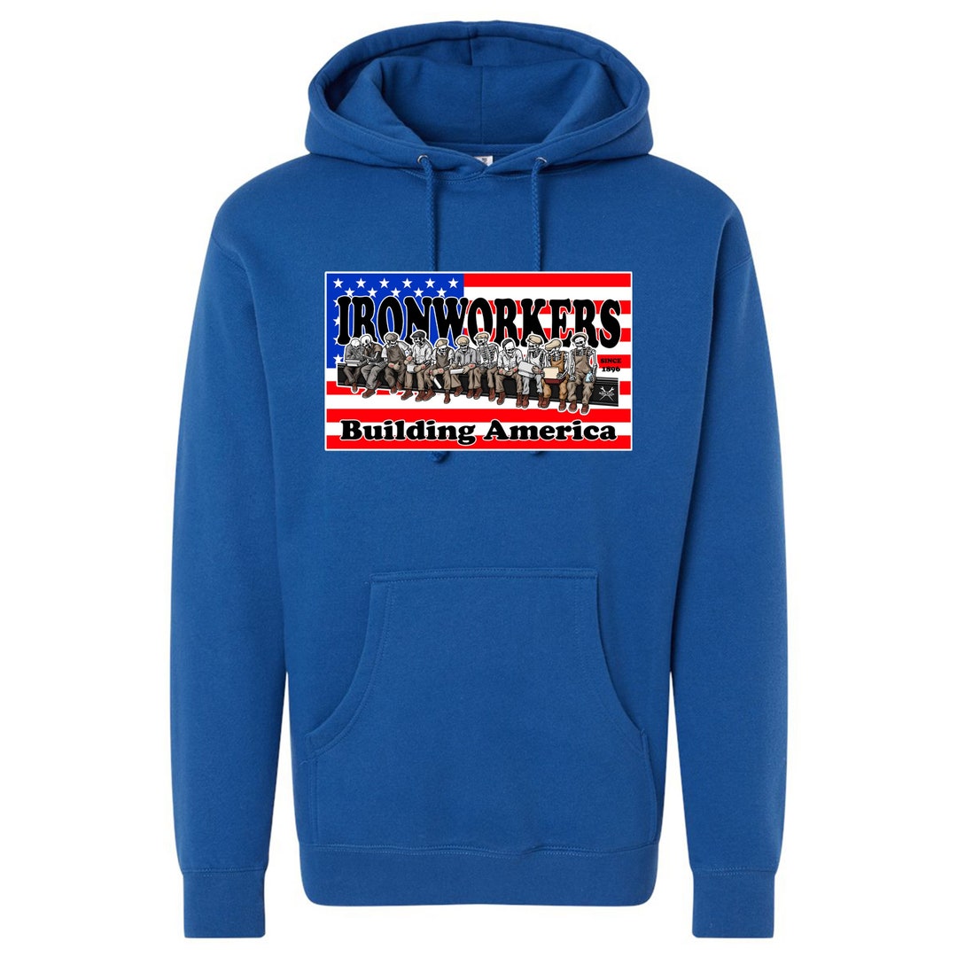 Ironworker Pullover Hoodie Blue Collar Ironworker Husband Dad Gift ...