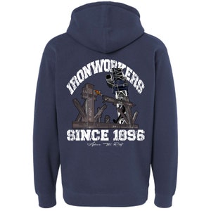 Ironworker Pullover Hoodie Blue Collar Ironworker Husband Dad Gift ...