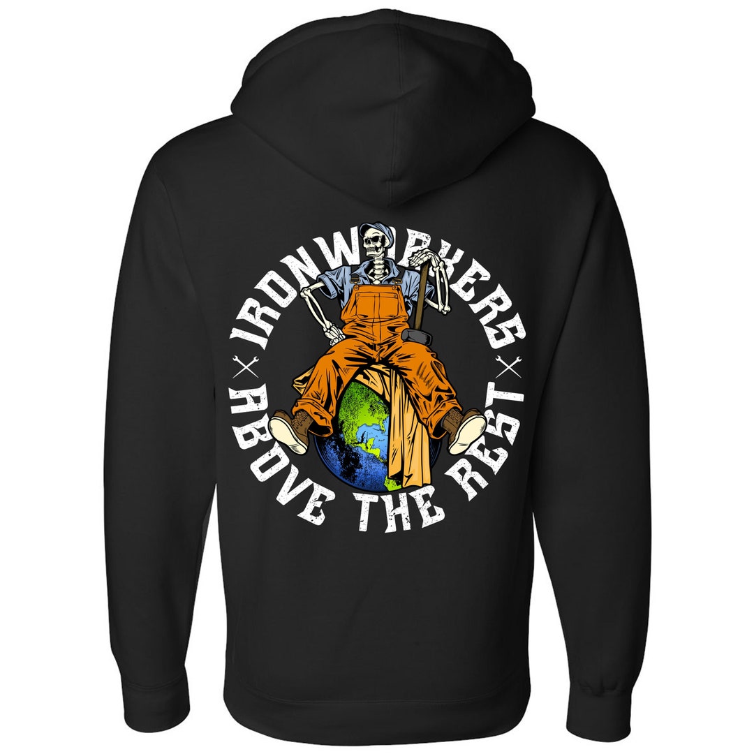 Ironworker Pullover Hoodie Blue Collar Ironworker Husband Dad Gift ...