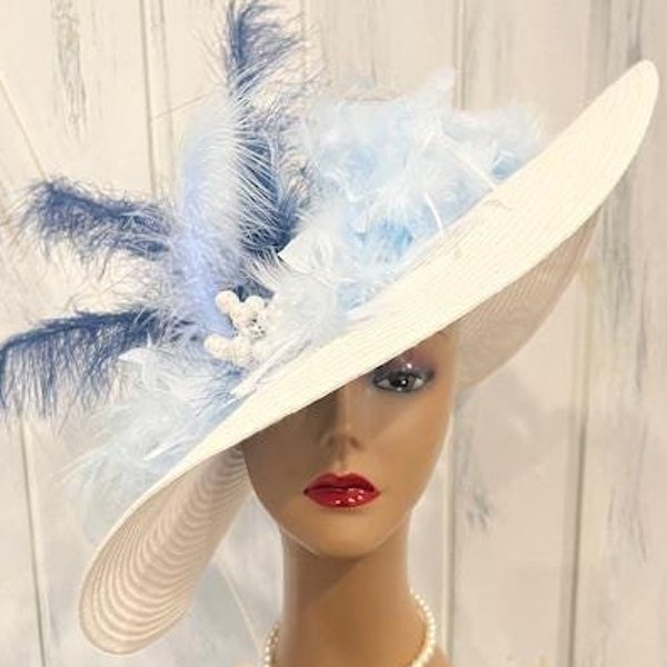 Light Blue Derby Hat - Etsy