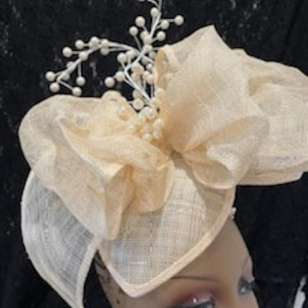 Beige Fascinator Hat - Etsy