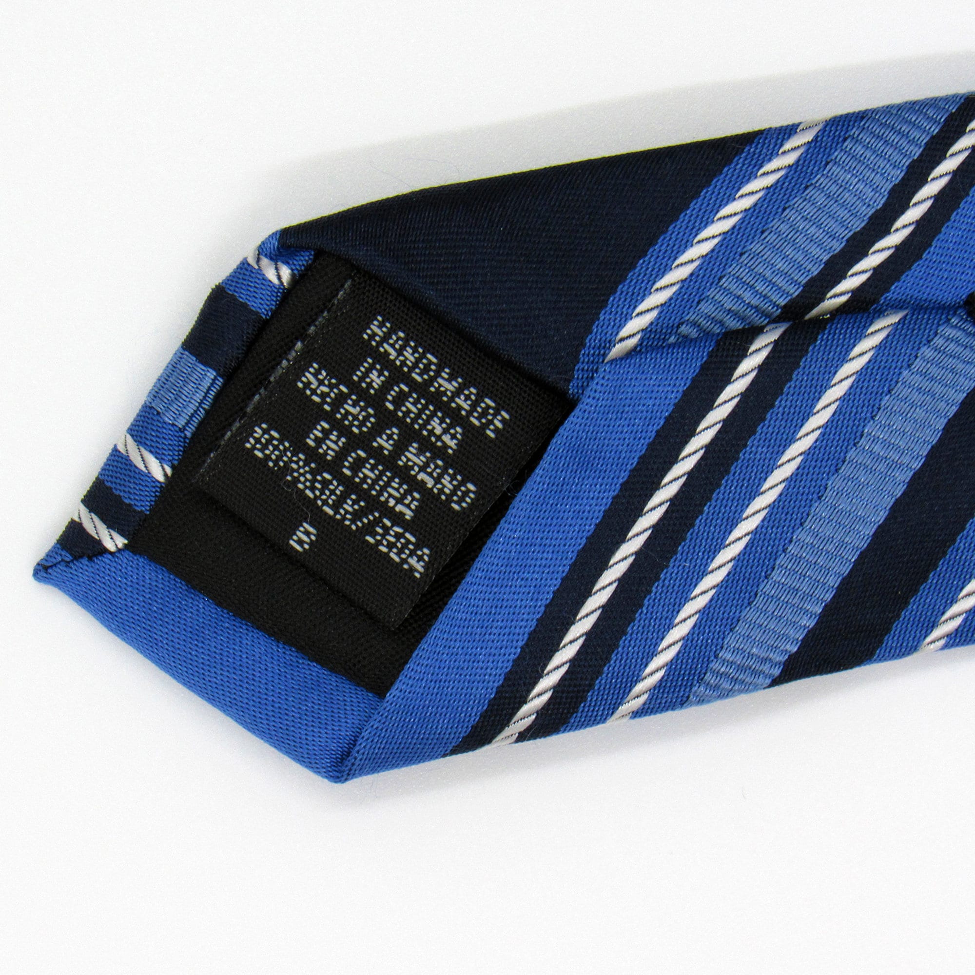 CM Gold Series Extra Long Men's Necktie - Blue & White Diagonal Striped ...