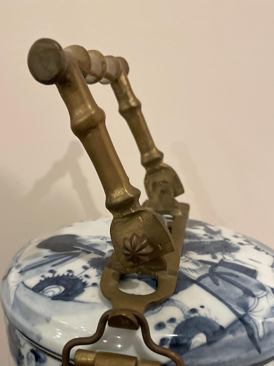 Decorative Antique Chinese Three-tiered Porcelain Bamboo Tiffin Carrier ...