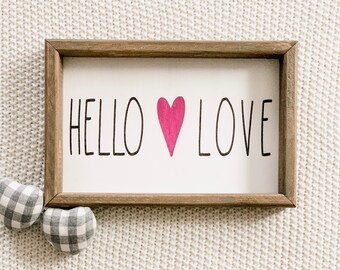 Hello Love Sign | Etsy