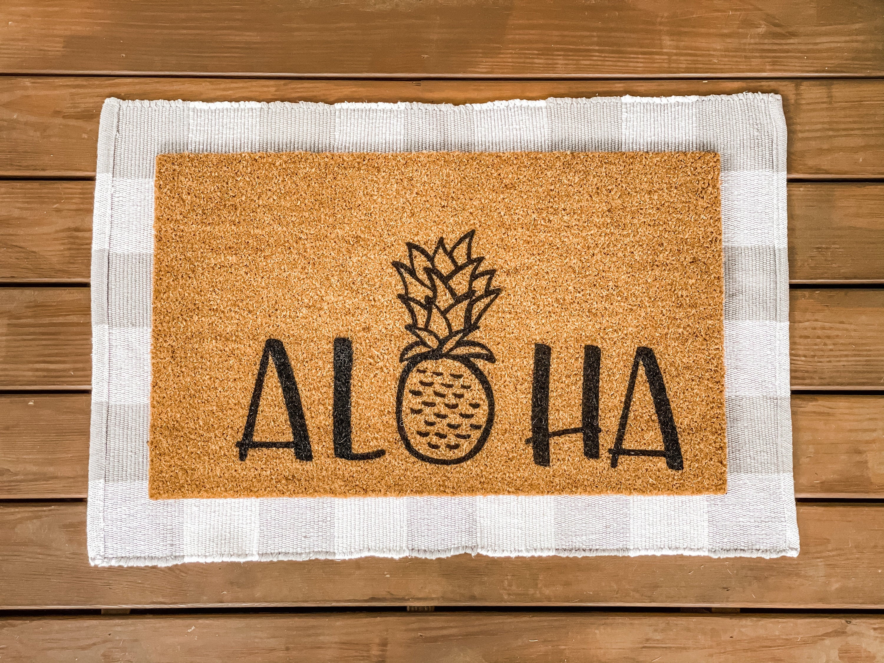 Aloha Doormat Pineapple Doormat Welcome Doormat Coir Door | Etsy