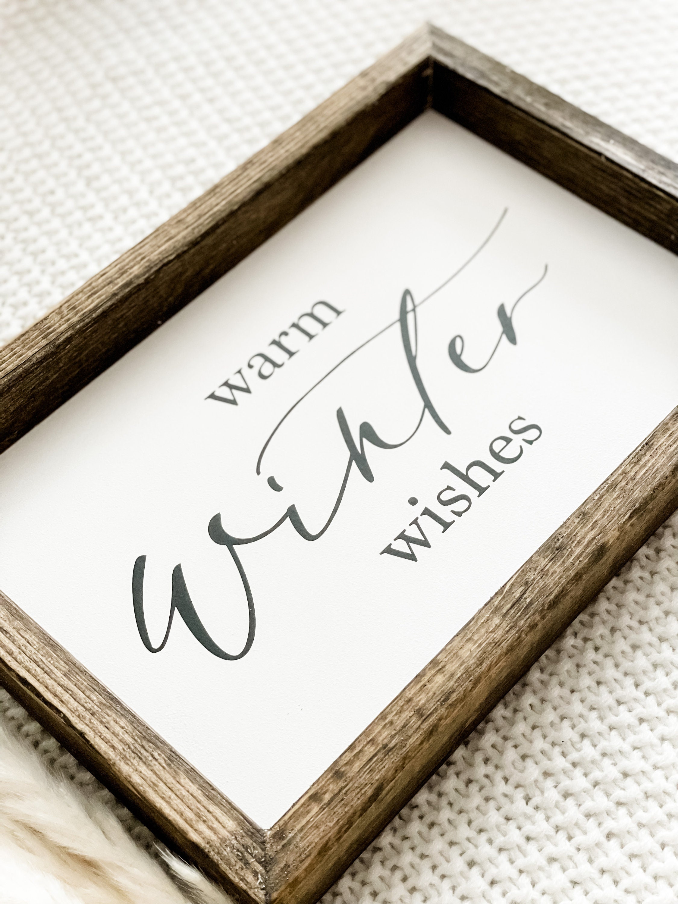 Warm Winter Wishes Sign Winter Decor Rustic Home Decor - Etsy