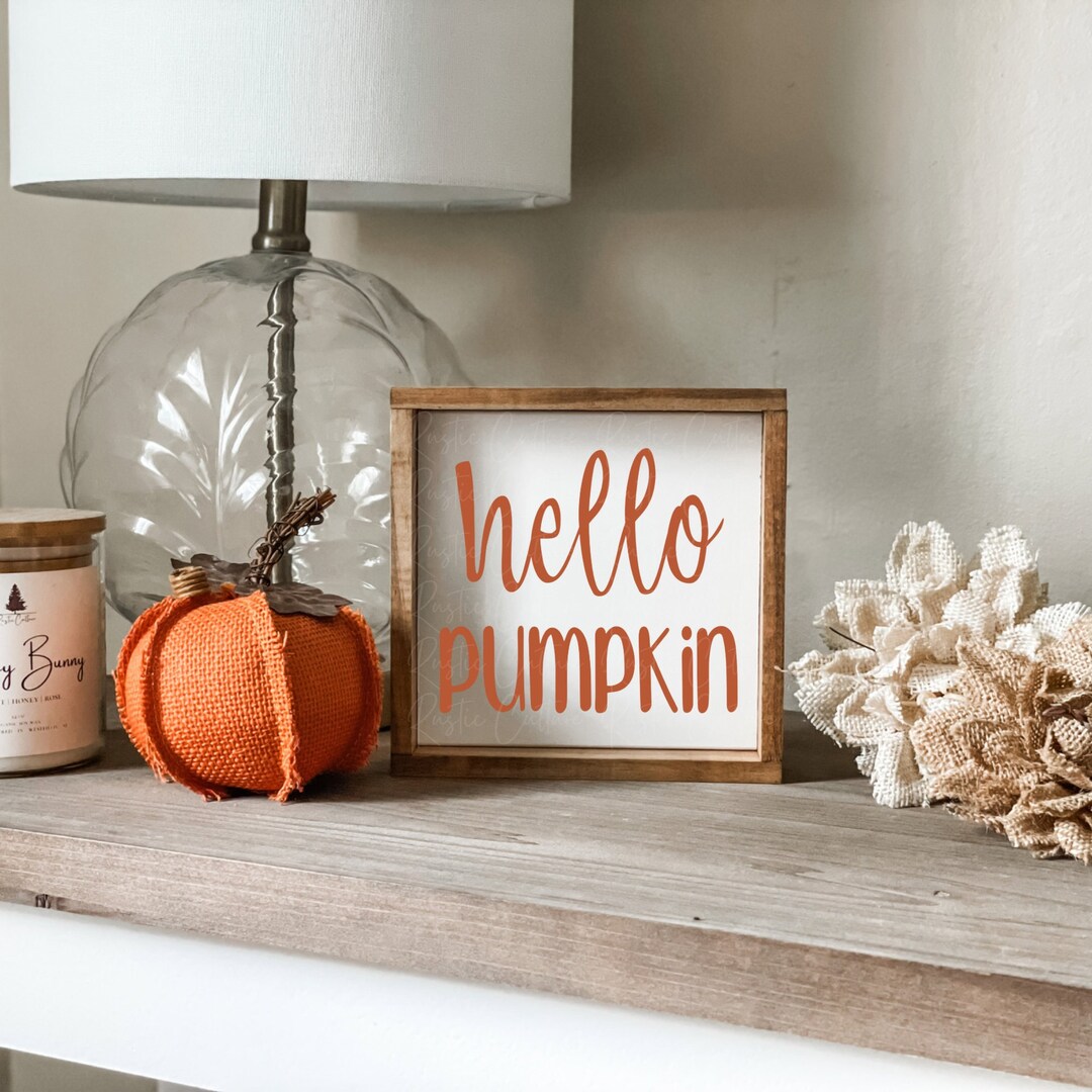 Hello Pumpkin Sign, Fall Tiered Tray Sign, Fall Wall Decor, Seasonal ...
