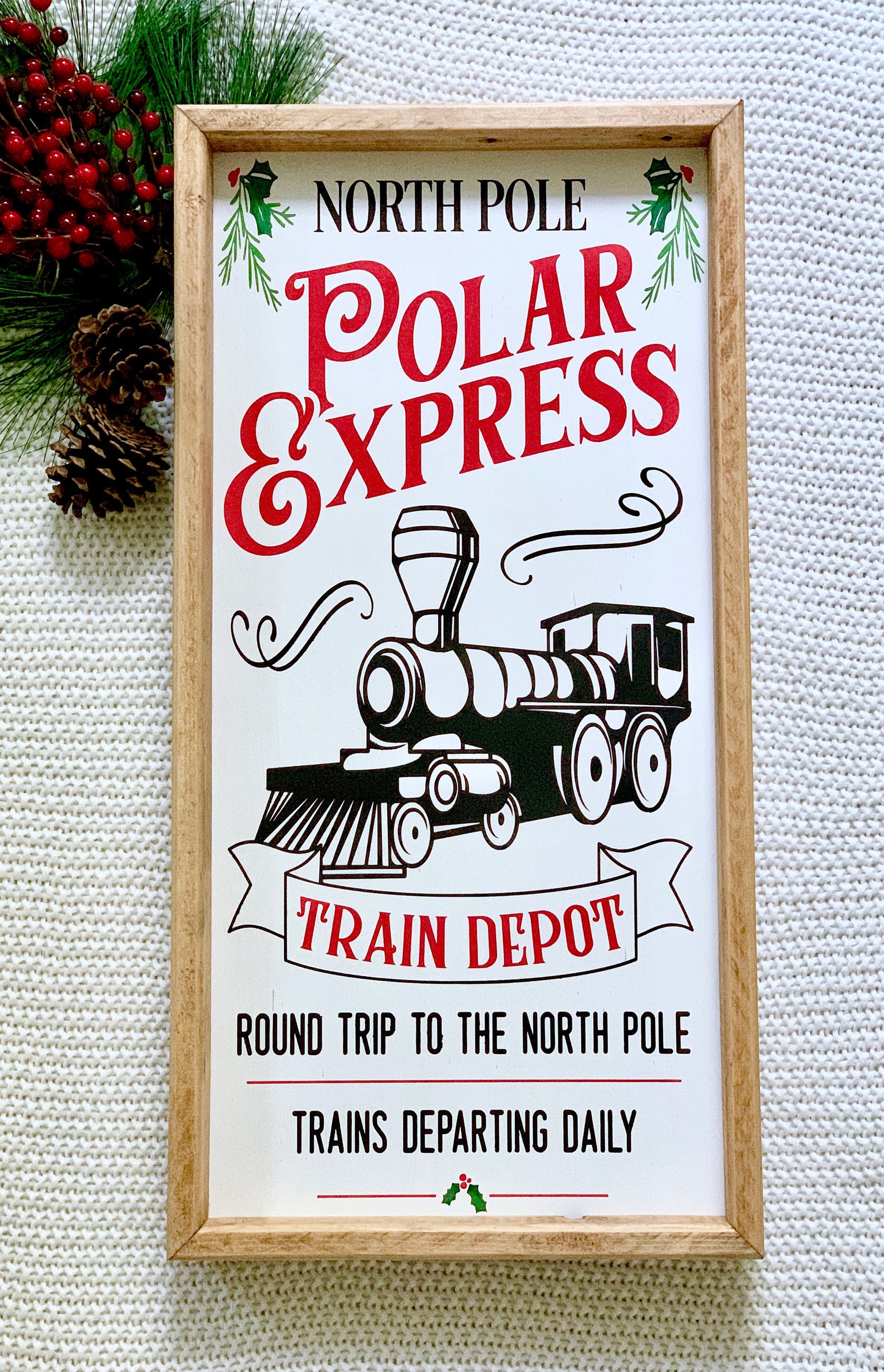 North Pole Polar Express Sign Christmas Sign Train Sign | Etsy