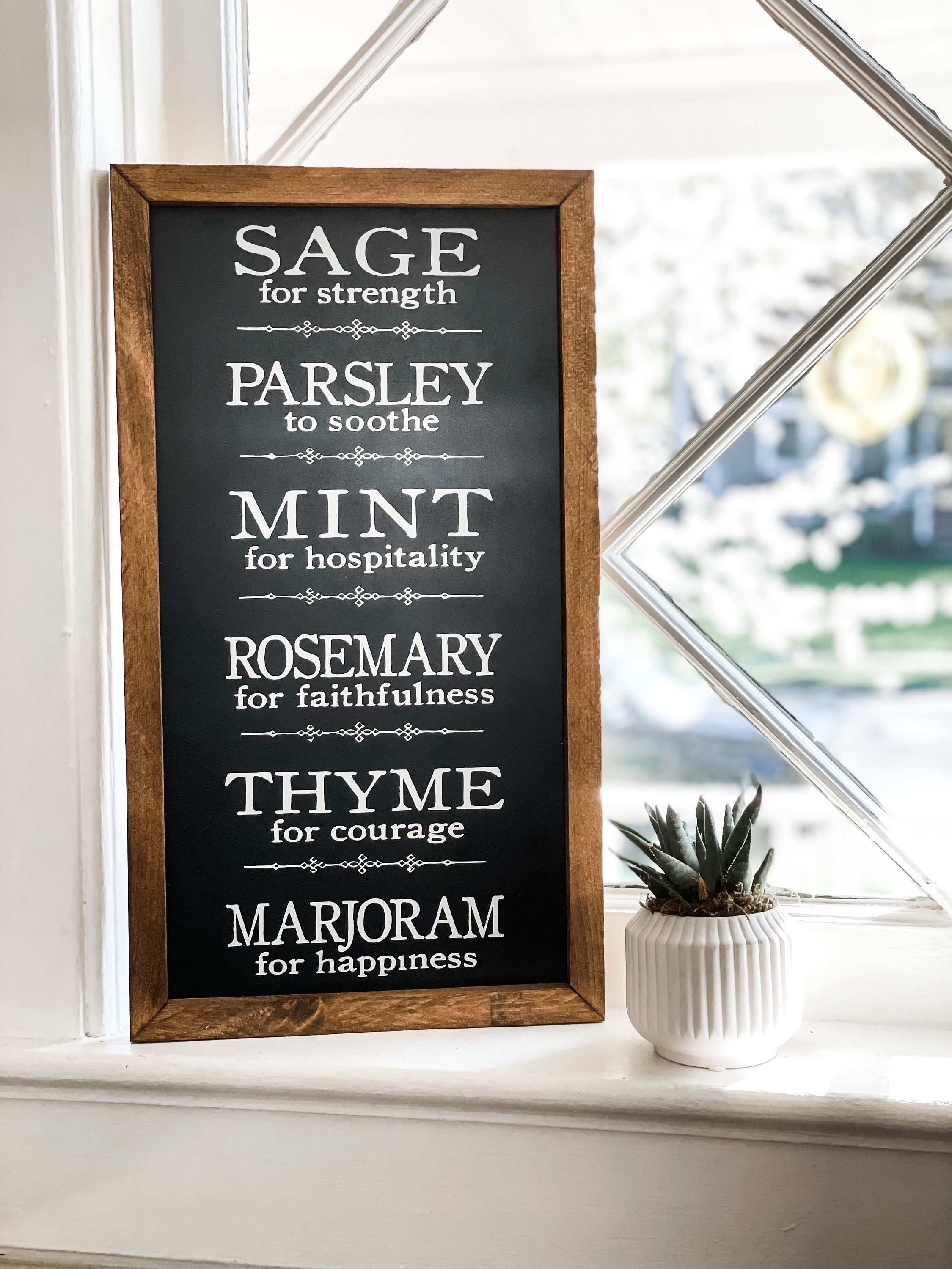 Herb Sign Herb Meanings Kitchen Sign Kitchen Wall Decor - Etsy
