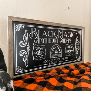Black Magic Sign, Apothecary Sign, Halloween Decor, Witches Brew, Magic ...