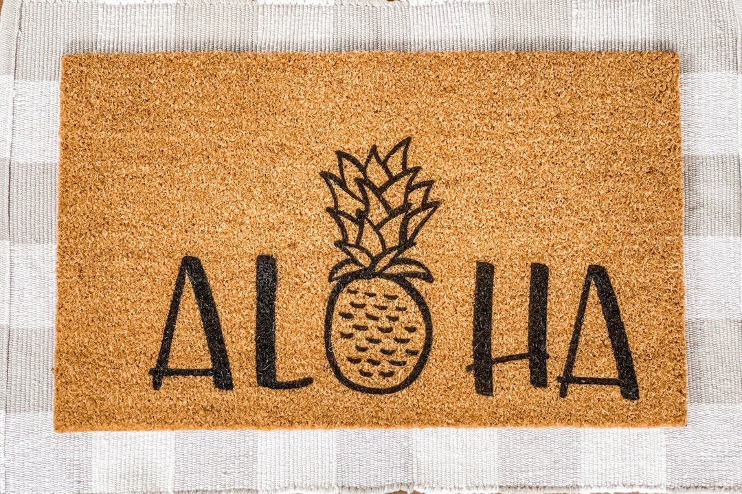 Aloha Doormat, Pineapple Doormat, Welcome Doormat, Coir Door Mat, Front ...